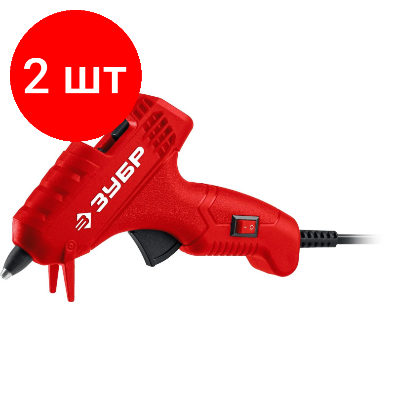 Комплект 2 штук, Пистолет клеевой ЗУБР Мастер 7, 25Вт, 7мм (06851-7)