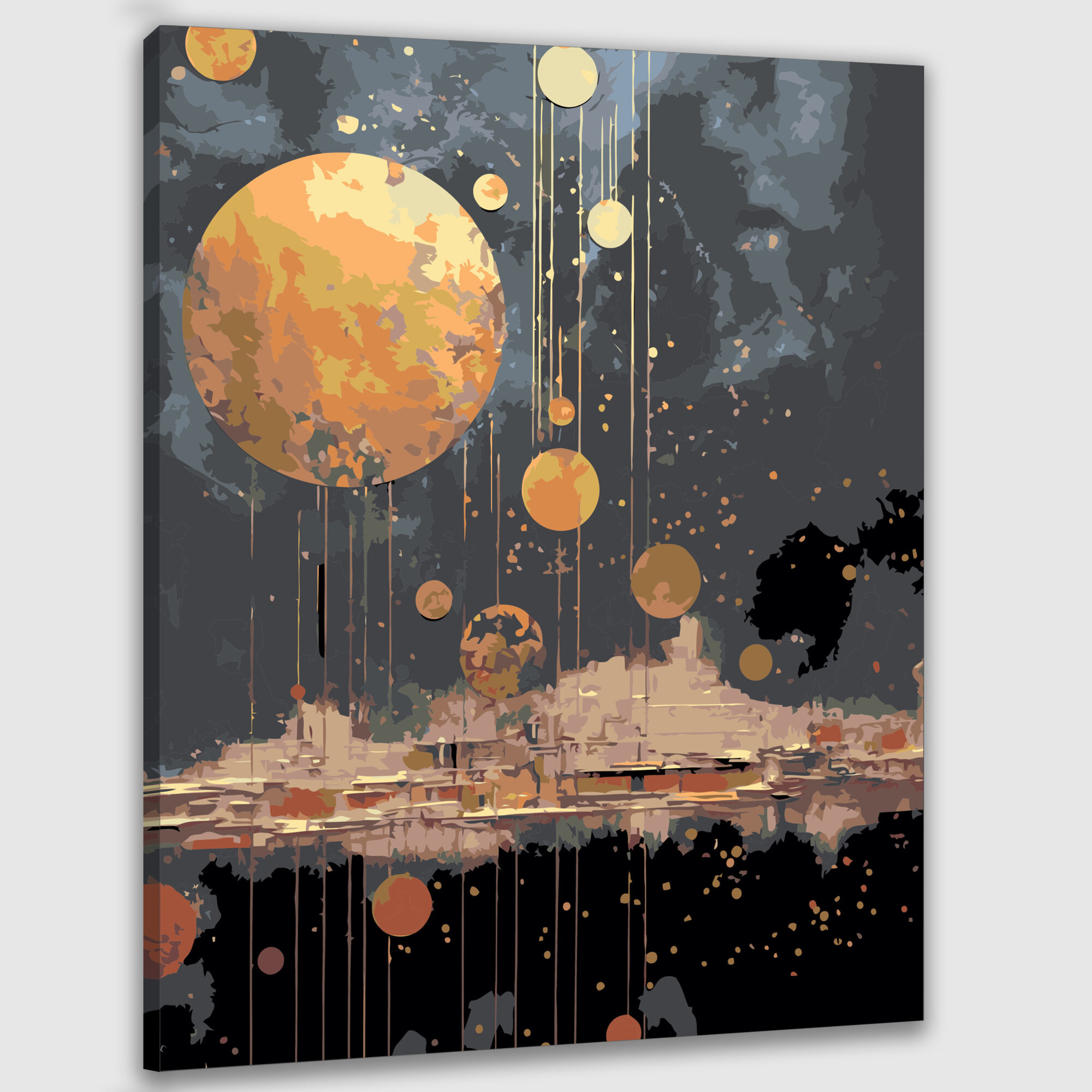 Картина по номерам 40x50 см, картина, искусство, смешанная техника, коллаж, живопись, звезды, космос, текстуры, детали