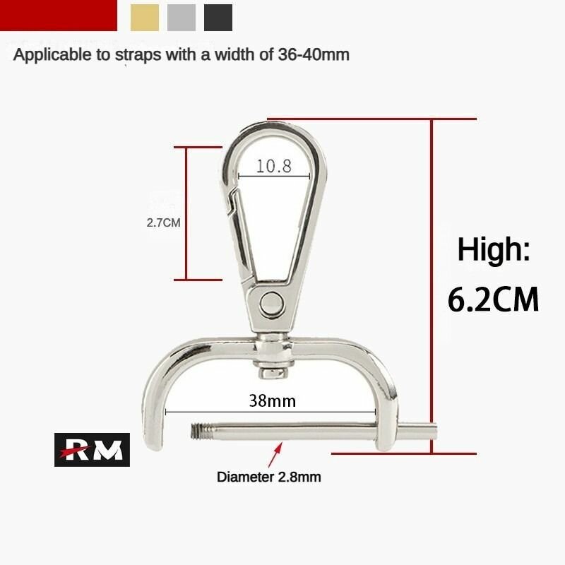 Карабин металлический съёмный, Карабин для сумки, Пряжка для плечевого ремня сумки, пряжка для багажа, серебристый, 38mm, 2 шт=v=