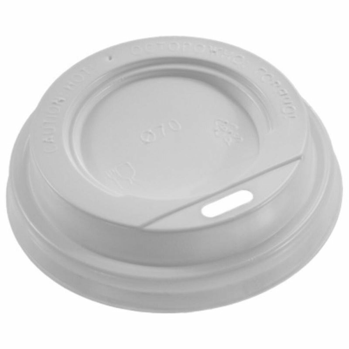 Крышка для стакана Формация TasteQuality, пластик, с прорезью, d=70мм, белая, 100шт, 10 уп.
