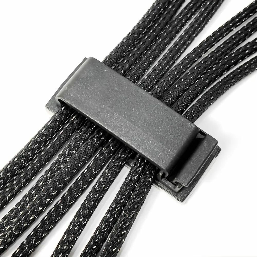 Клипса для кабеля "Без бренда", пластик, черная, большая, 50шт