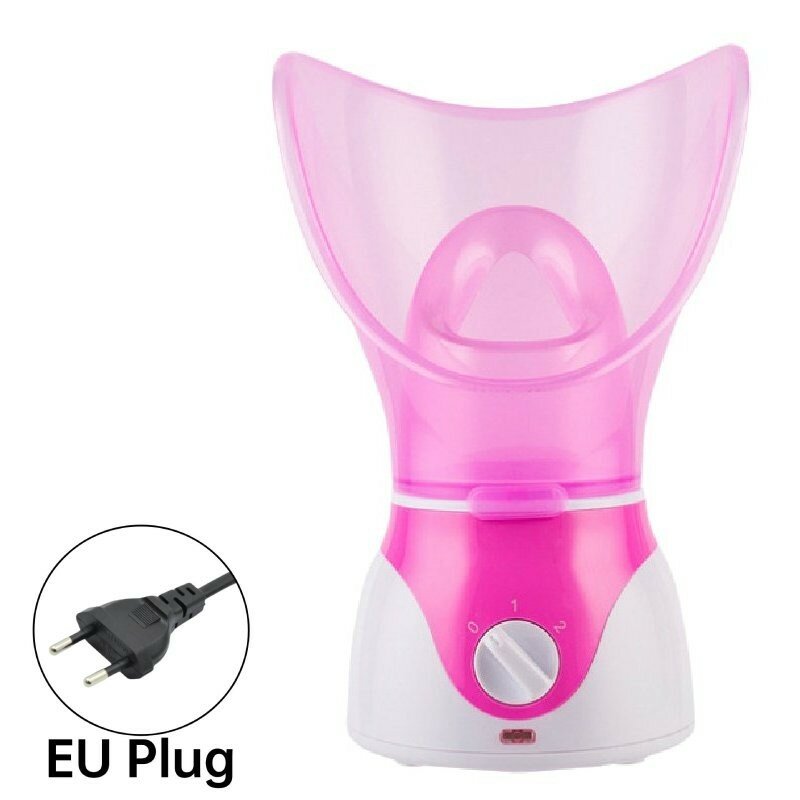 Паровой увлажнитель для лица премиум горячий с ароматерапией 2 регулировки мощности розовый eu