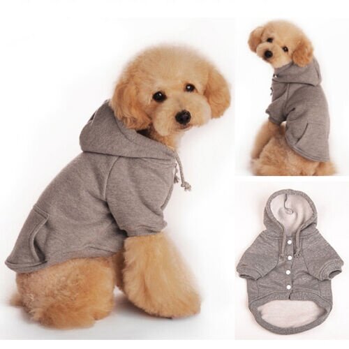 Пуховик для собак бренд не указан материал хлопок с капюшоном для теплой зимней защиты подходит для щенков и мелких питомцев серый