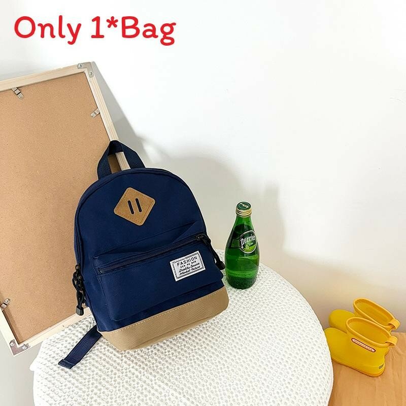 Модная детская холщовая сумка с буквенным рисунком для повседневных прогулок темно-синий