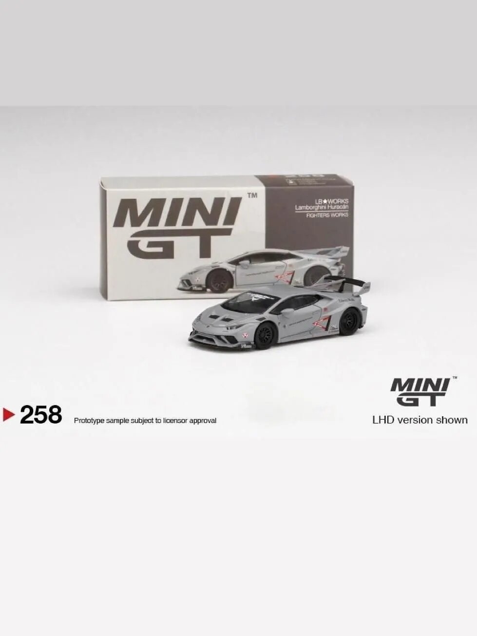 Машинка MINI GT 1/64 #258 Lamborghini Huracn GT LBWK gray Die-cast Alloy Car Model Collection Gift