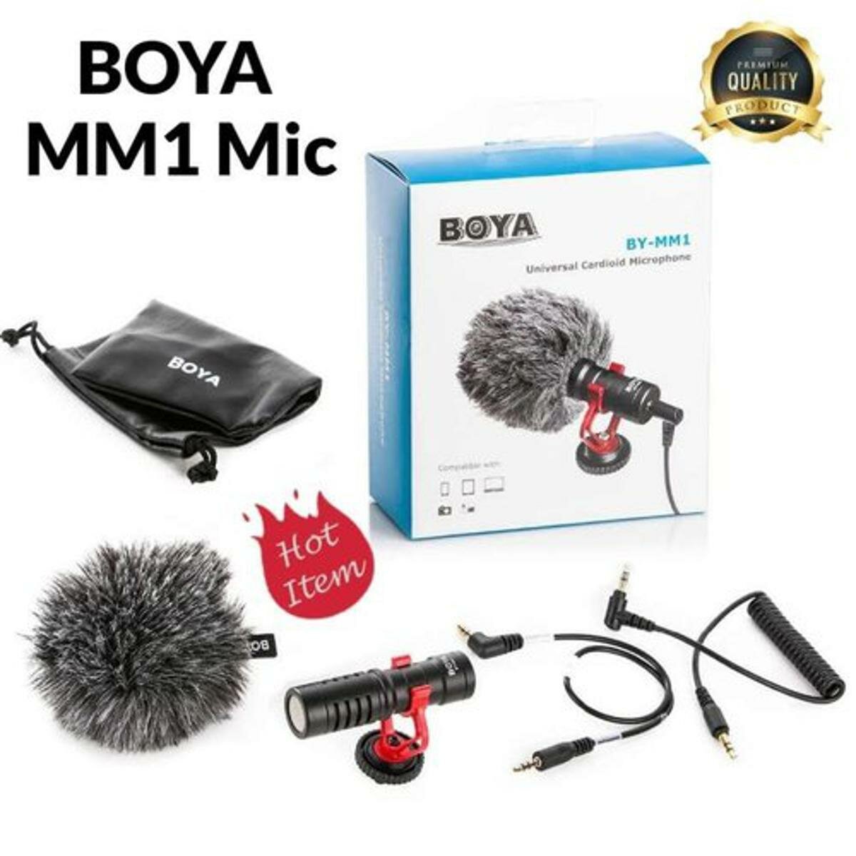 BOYA BY-MM1 MM1 Компактный накамерный видеомикрофон для записи видеоблогов