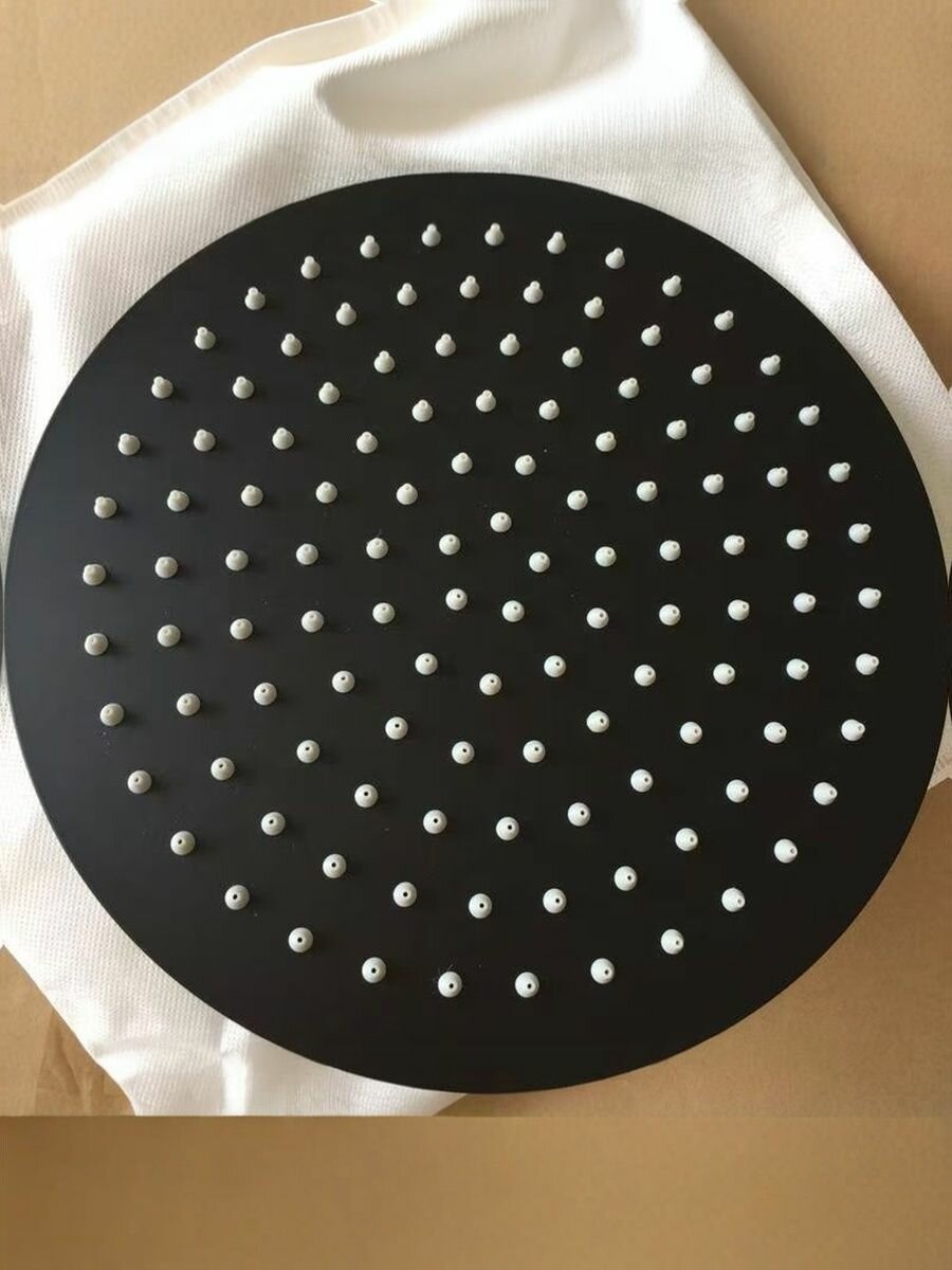 Лейка тропического душа D-LIN из нержавеющей стали, круглая, цвет черный