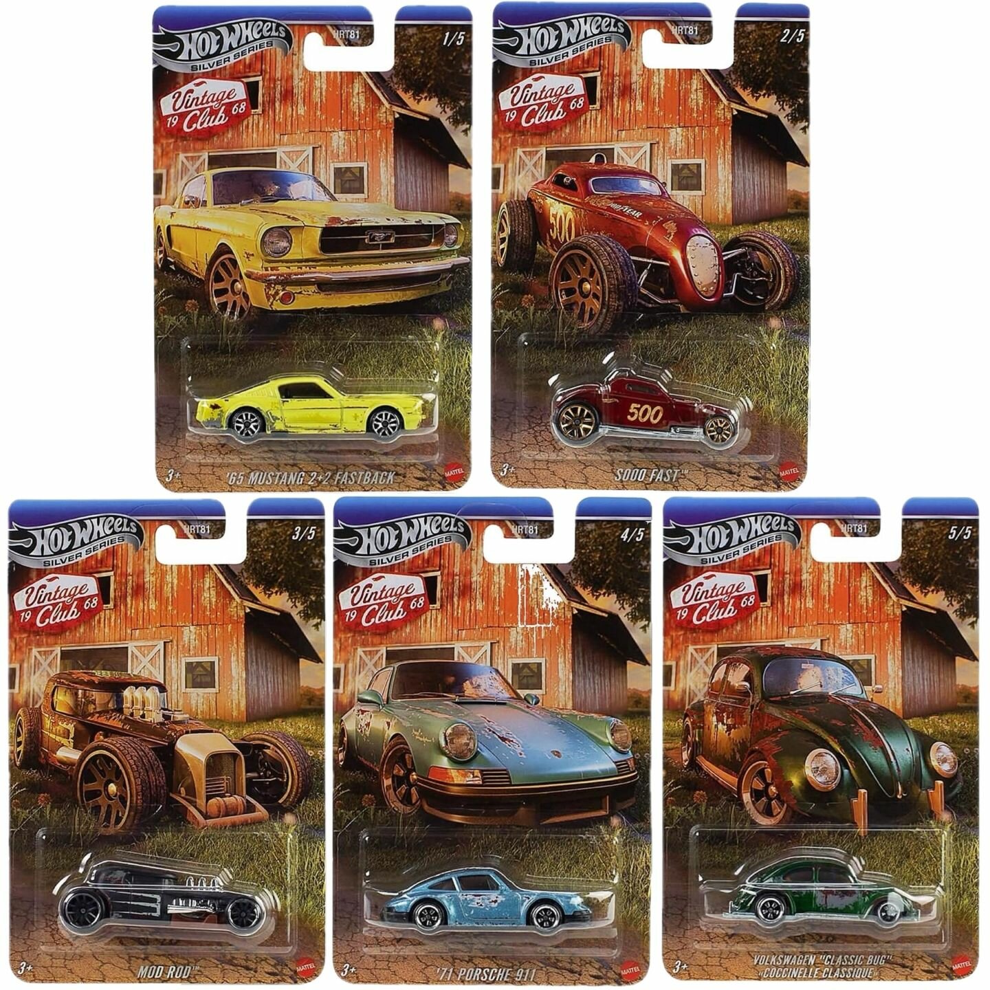 Машинка Mattel Hot Wheels Vintage Assort 2026,5 шт. в комплекте