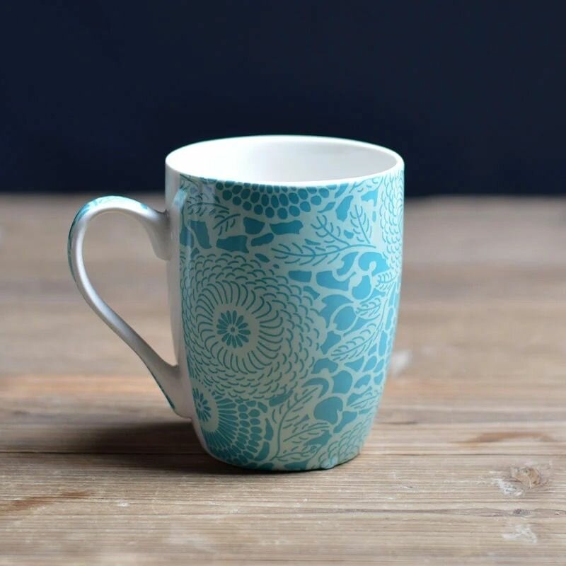 Набор кружек 12 штук 350 мл кружки керамика для чая кофе какао "Голубой ситец"