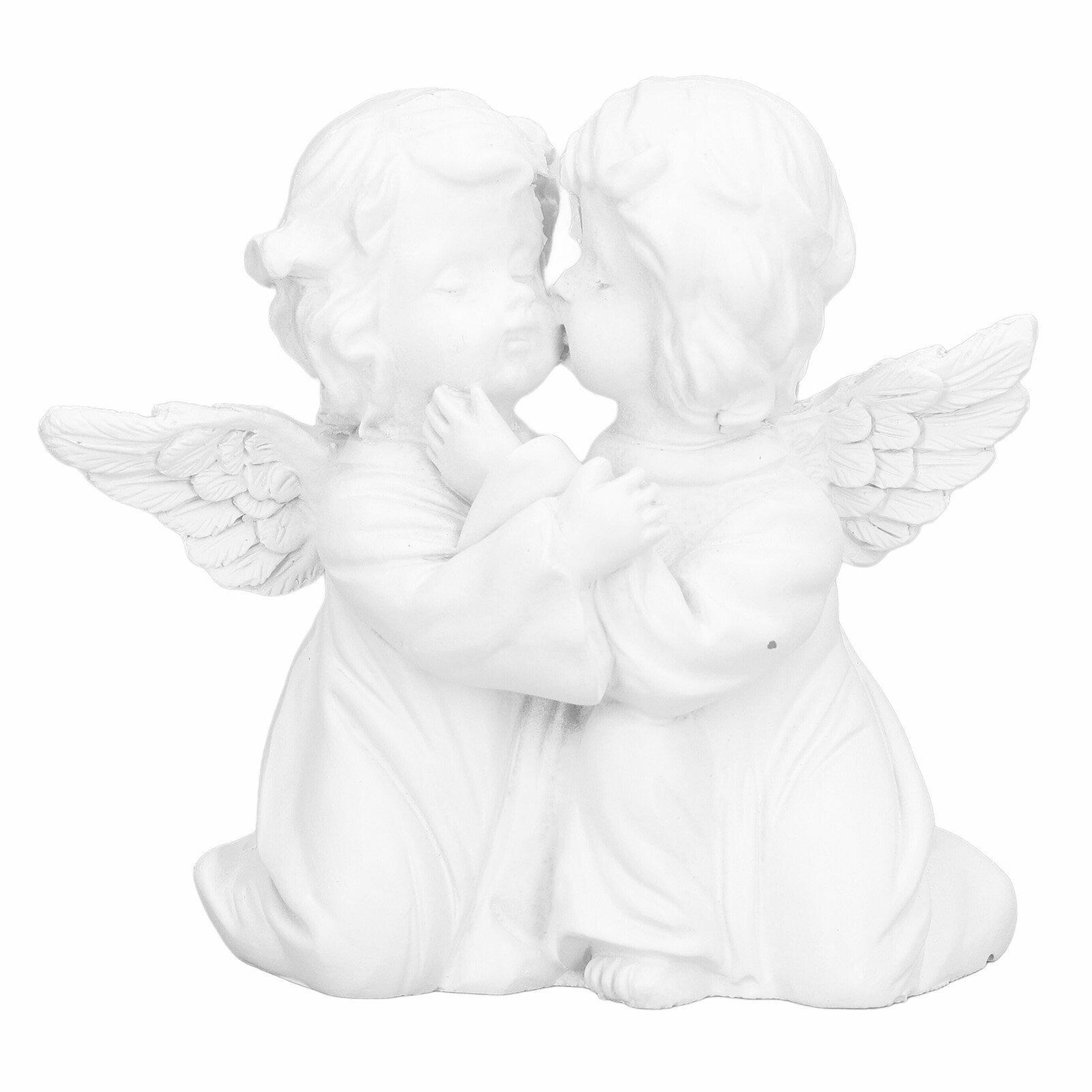 Белая статуэтка ангела, украшение для рабочего стола, украшение в виде ангела-обнимашки, украшение из синтетической смолы для комнаты, домашний декор, подарок