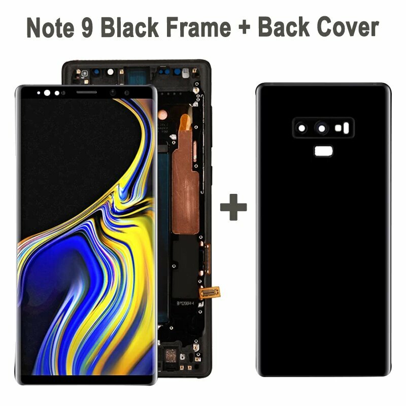 6,4 'Super AMOLED для Samsung Note 9 Note9 ЖК-дисплей сенсорный экран дигитайзер в сборе N960 SM-N960F N9600 запасные части Midnight Black Frame