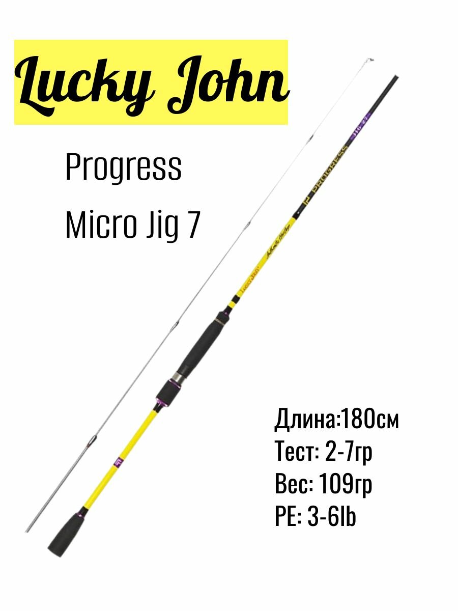Спиннинг Lucky John Progress MICRO JIG 7, длина 1.80м, тест 2-7гр