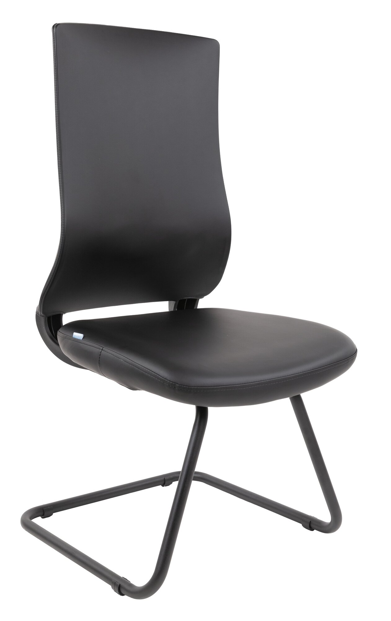 Компьютерное конференц кресло CHAIRMAN 500 V черное экокожа без подлокотников с поясничным упором на полозьях