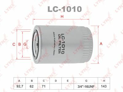 LYNXauto Фильтр масляный ауди а6 / AUDI A6 C5 1997-2005, фольцваген пассат б5 вариант / VOLKSWAGEN PASSAT B5 Variant 1997-2000 LC1010