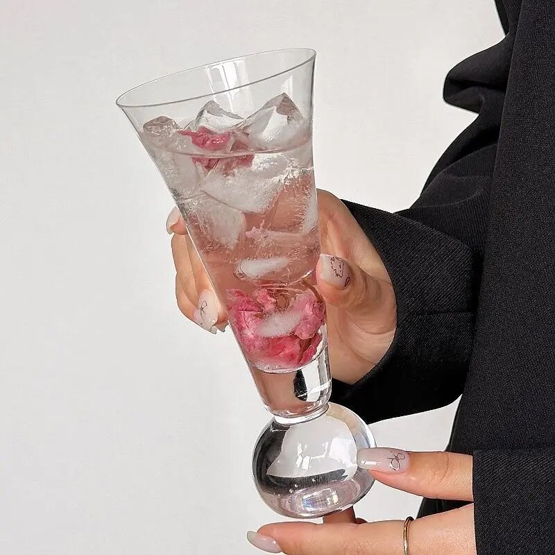 Креативные хрустальные стаканы, коктейльный бокал, стеклянная чашка, красочный шар, бокал для шампанского, чашка для холодных напитков, чашка для сока, чашка для напитков transparent
