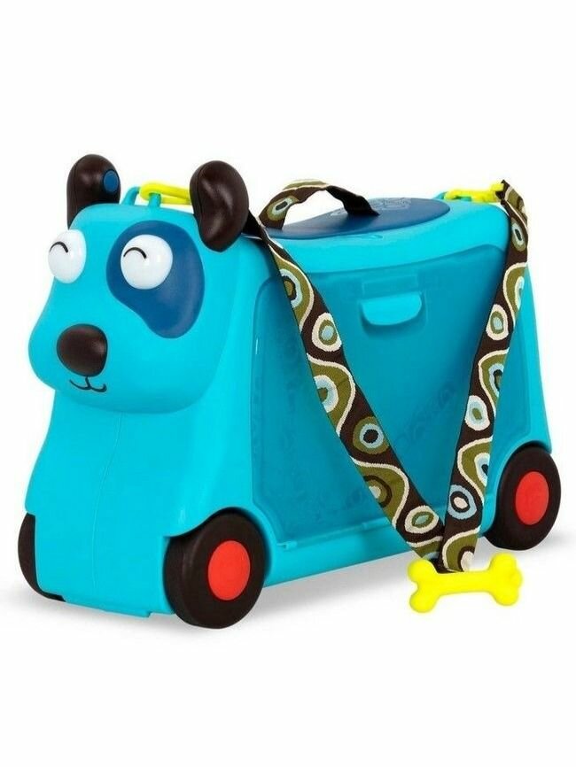 BATTAT Каталка-чемодан Собачка Вуфер с интерактивными функциями для детей от 2 до 7 лет; голубой