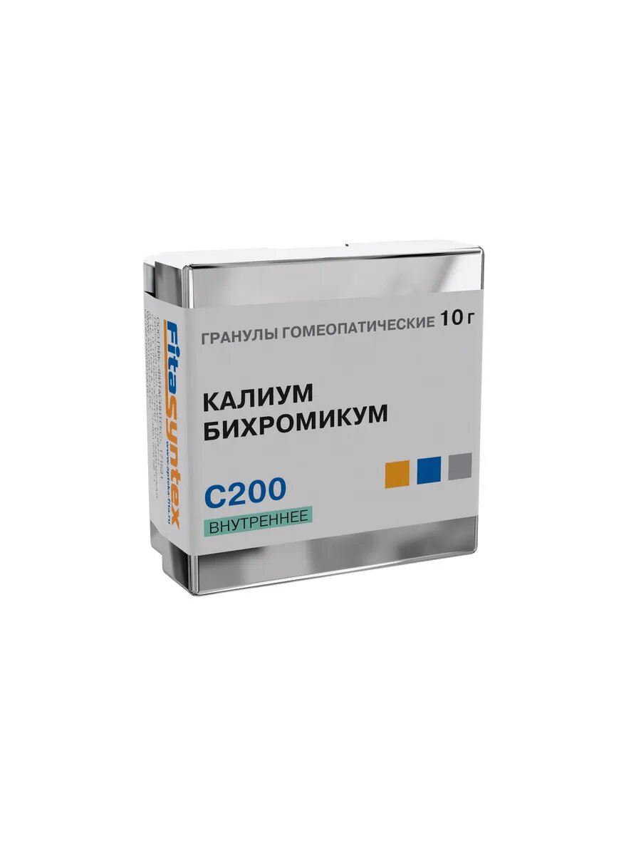 Калиум бихромикум С200, гранулы, 10 грамм , гомеопатический препарат Фитасинтекс