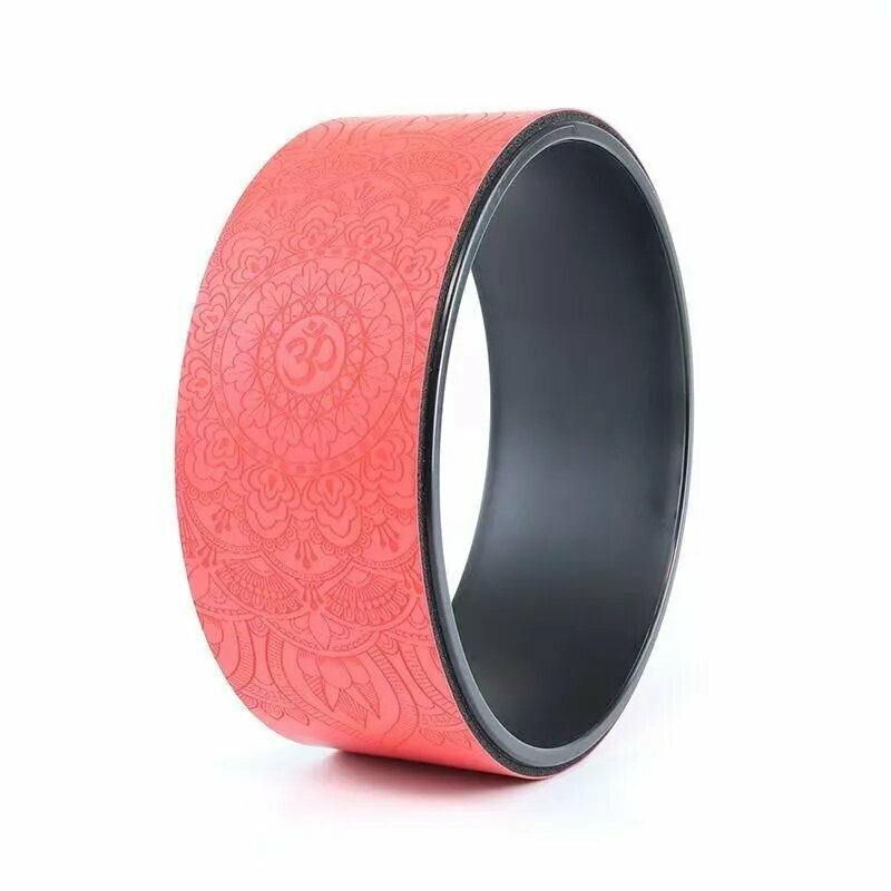 Ролик массажный для спины LVP. Колесо для йоги, стрейчинга и пилатеса, материал TPE+PP，розовый