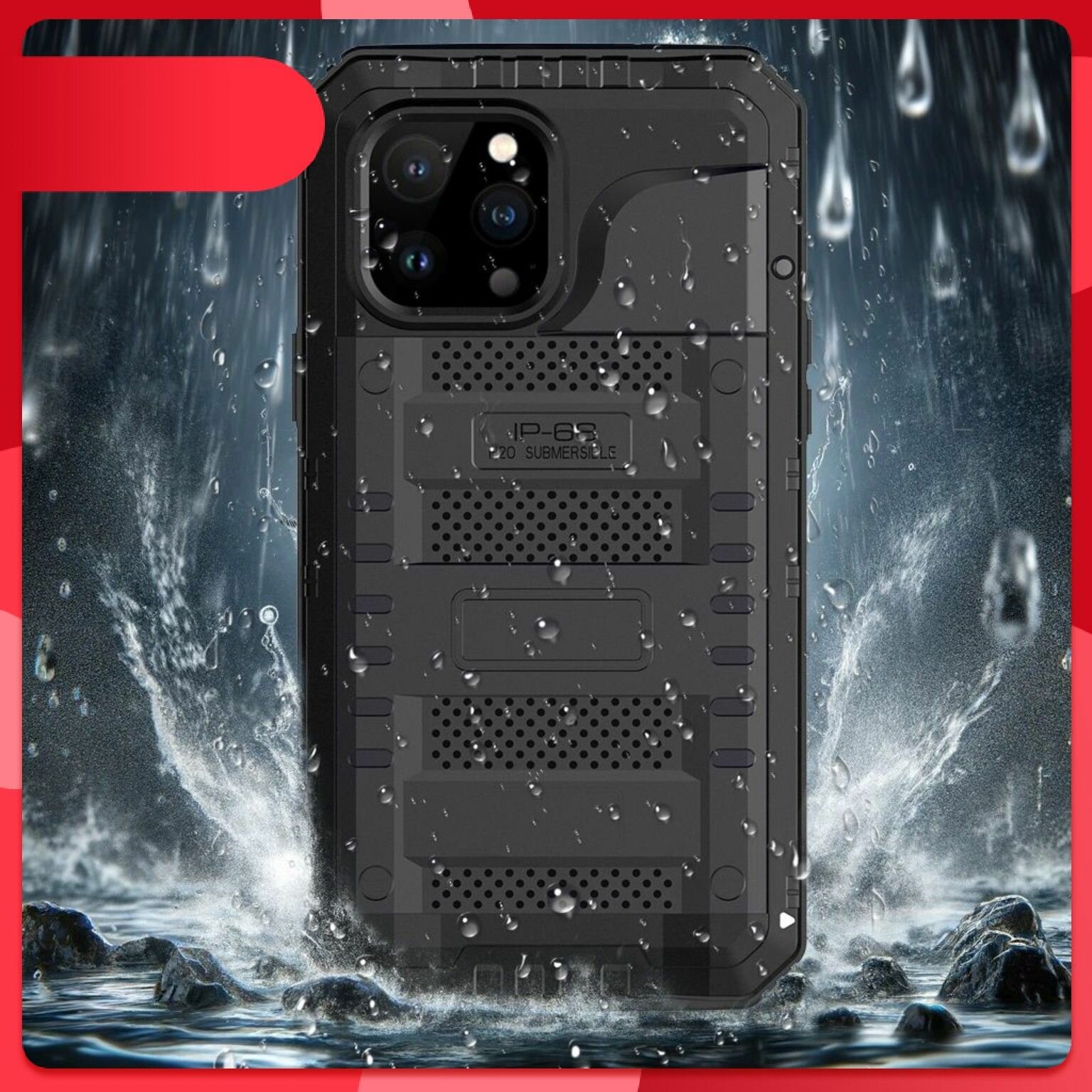 Чехол для iPhone 14/ айфон 14/ айфон 14 Чехол Гидроизоляция Mech, Стойкий к воде, ударопрочный, защита от вибрации, металлический корпус, дизайн в стиле Мстителей