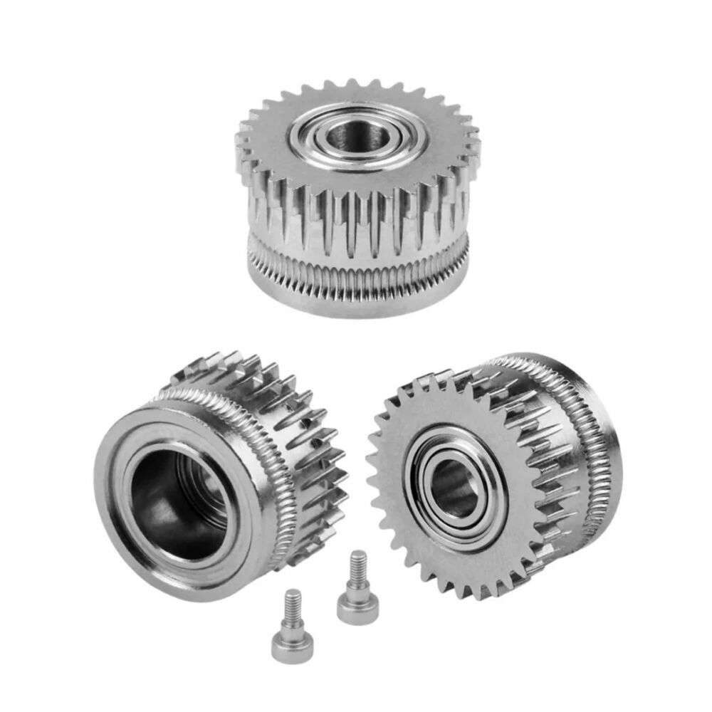 Шестерни экструдера K1/K1C/K1 Max/Ender3 V3, цельнометаллические шестерни привода нити, никелированное закаленное стальное колесо экструдера.