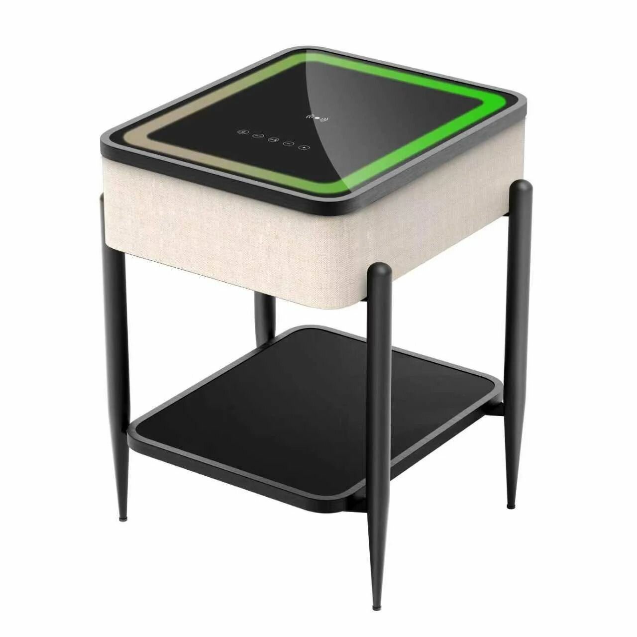 Умный журнальный столик с Bluetooth-акустикой 65 Вт, беспроводной зарядкой Qi 10 Вт и RGB-подсветкой