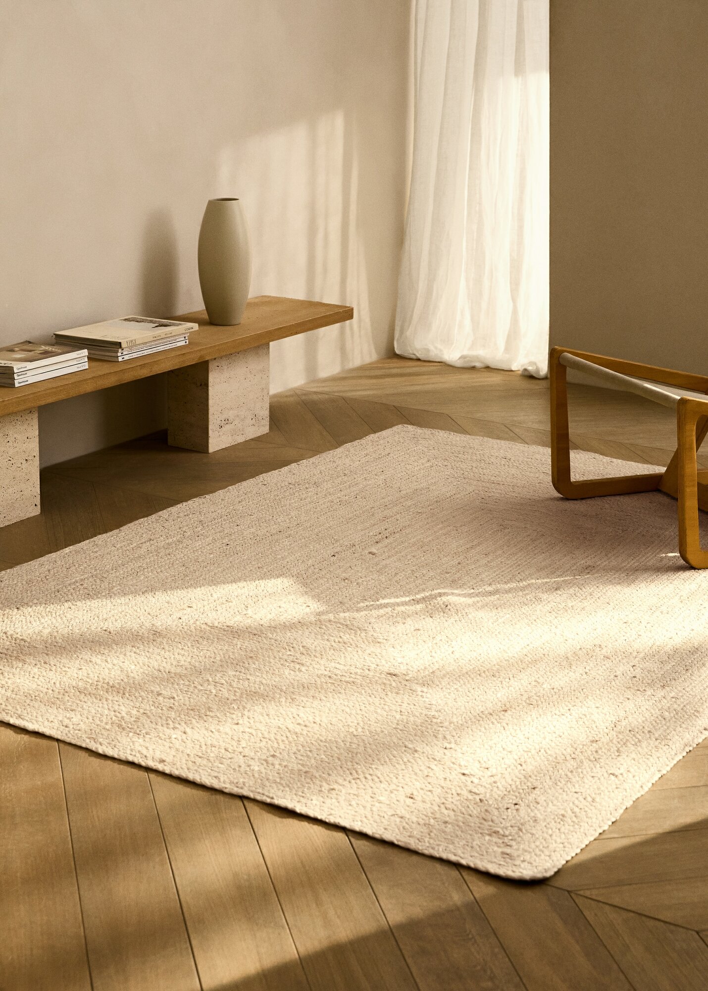 Ковер плетенный джутовый MANGO 160 x 230 см, цвет песочный