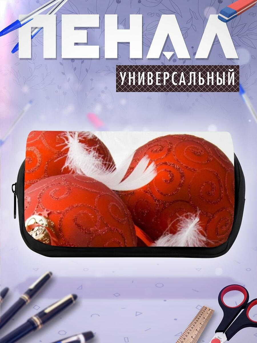 Школьный пенал Рождественские украшения Новый год