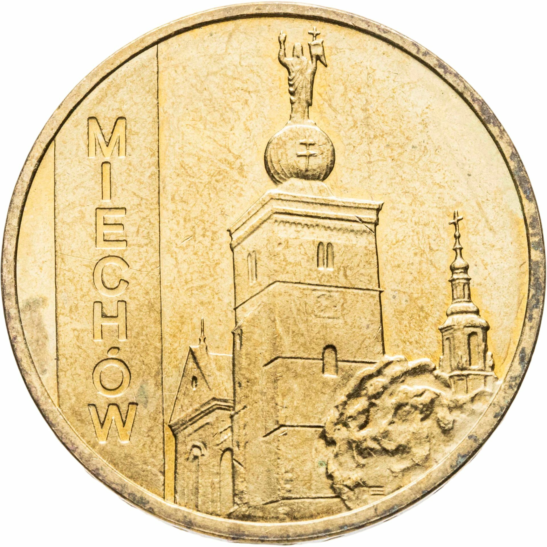 Польша 2 злотых 2010 "Город Мехув Miechow", Латунь, в сохранности AU-UNC