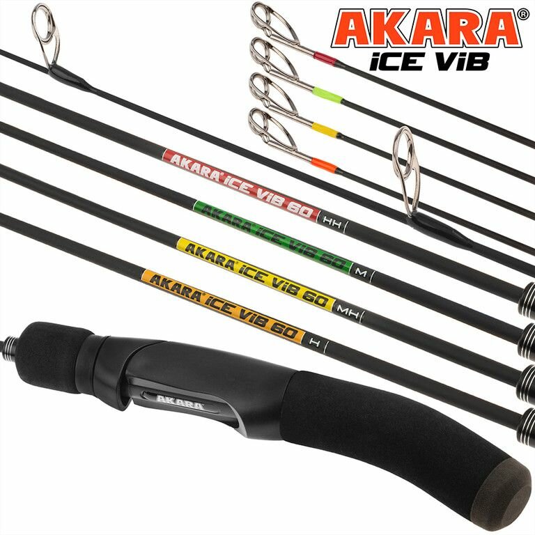 Удочка зимняя Akara Ice Vib 70 четыре хлыста (M, MH, H, HH) AIV-N-70/4
