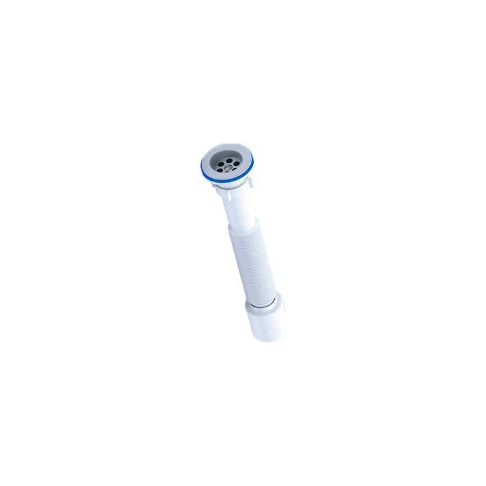 Сифон гофрированный АНИ Пласт 1 1/2x40‑50 G105 из пластика для умывальника с хромовой решеткой, без обратного клапана