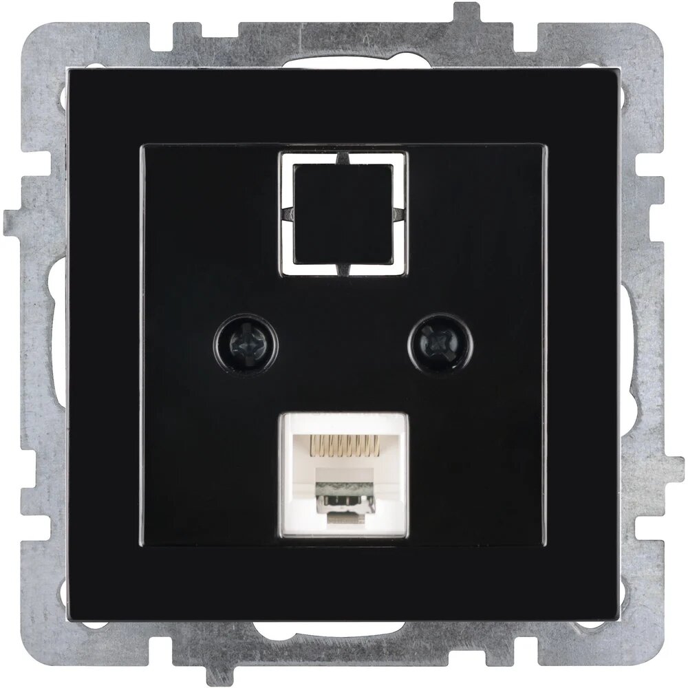 Механизм 1-местной компьютерной розетки Nilson СУ, RJ45 САТ6, TOURAN-ALEGRA-THOR, metallic, черный глянец 24220445