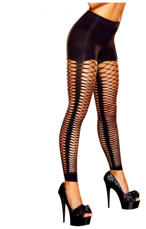 Легинсы в крупную сетку с плотными шортиками