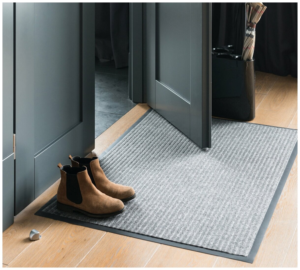 Коврик придверный Велий Техно серый 80*120, влаговпитывающий, противоскользящий