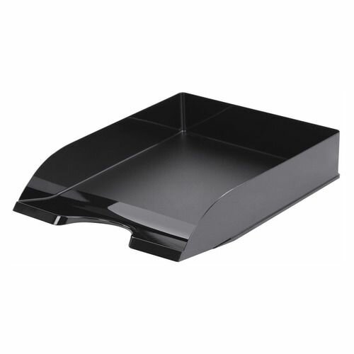 Лоток горизонтальный BRAUBERG Style 238105, для бумаг, 345x255x65, полистирол, черный