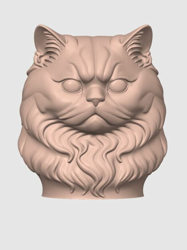 Эксклюзив! Статуэтка кошки - Британская длинношерстная кошка (10 см, бежевый матовый) - Милый друг, подарок, талисман