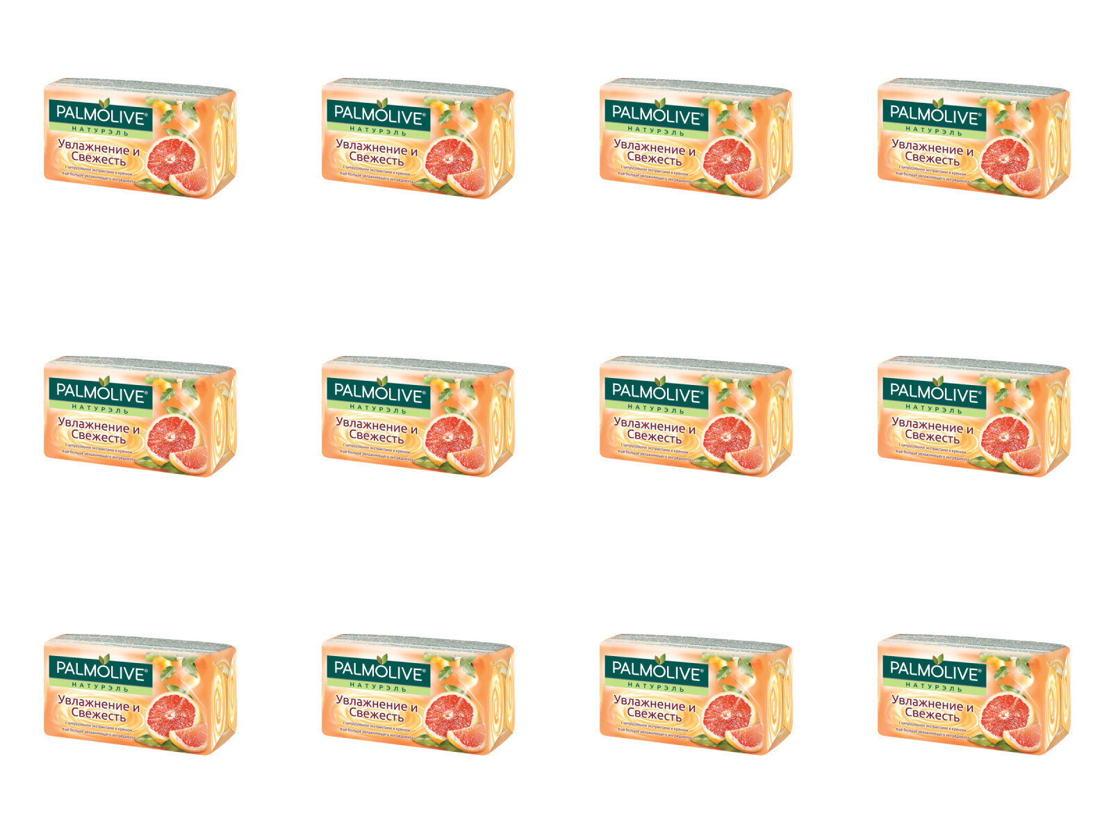 PALMOLIVE Мыло "Увлажнение и Свежесть" с цитрусовыми экстрактами и кремом 150 гр, 12 штук