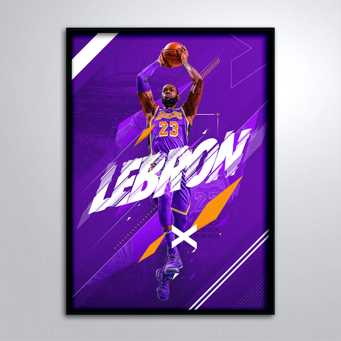 Постер без рамы/Картина на стену/Баскетбол NBA Леброн Джеймс НБА «Лос-Анджелес Лейкерс» Форма LeBron James (А2/420х594)