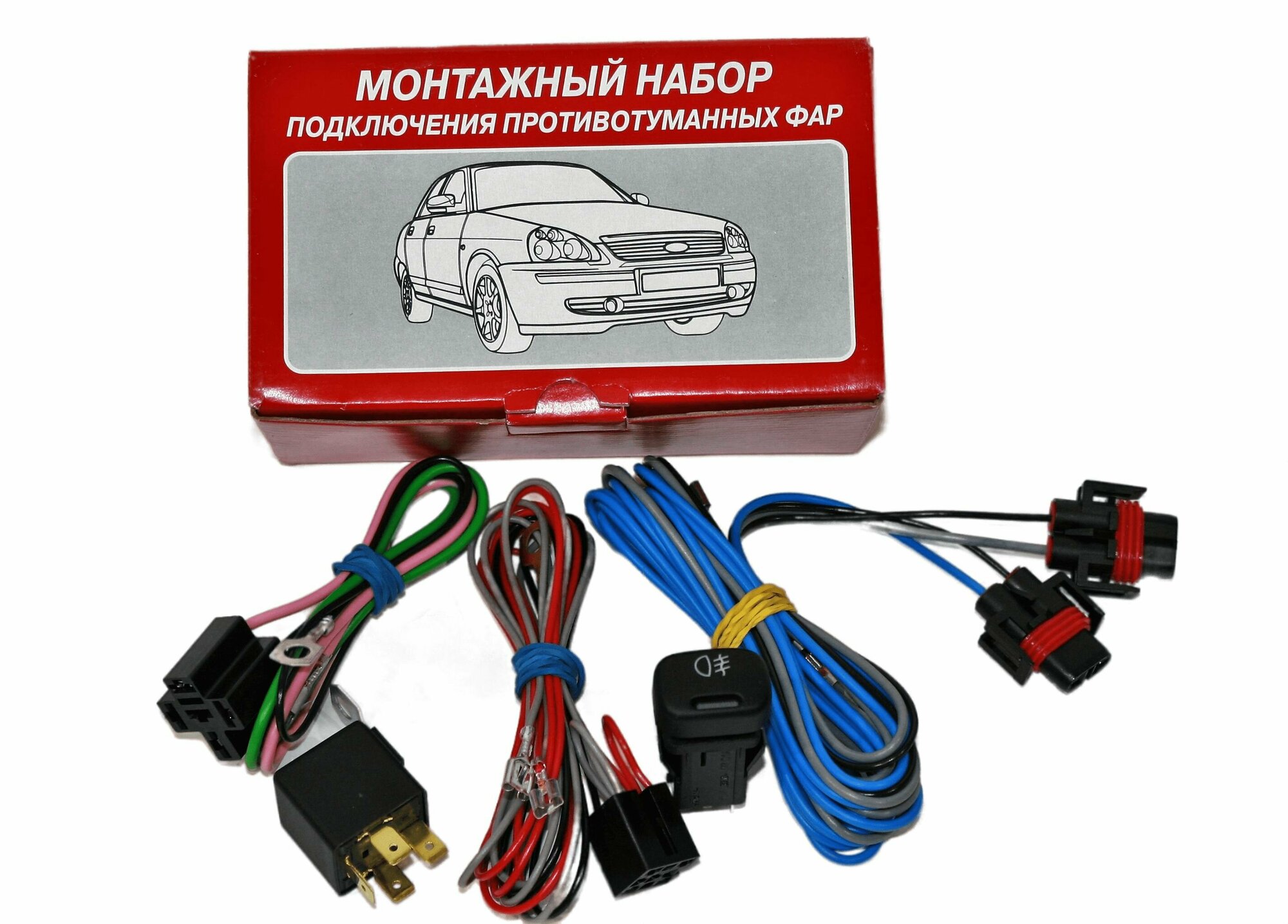 Монтажный набор подключения (ПТФ) противотуманных фар Шевроле Нива Chevrolet Niva 2123 комплект проводки.