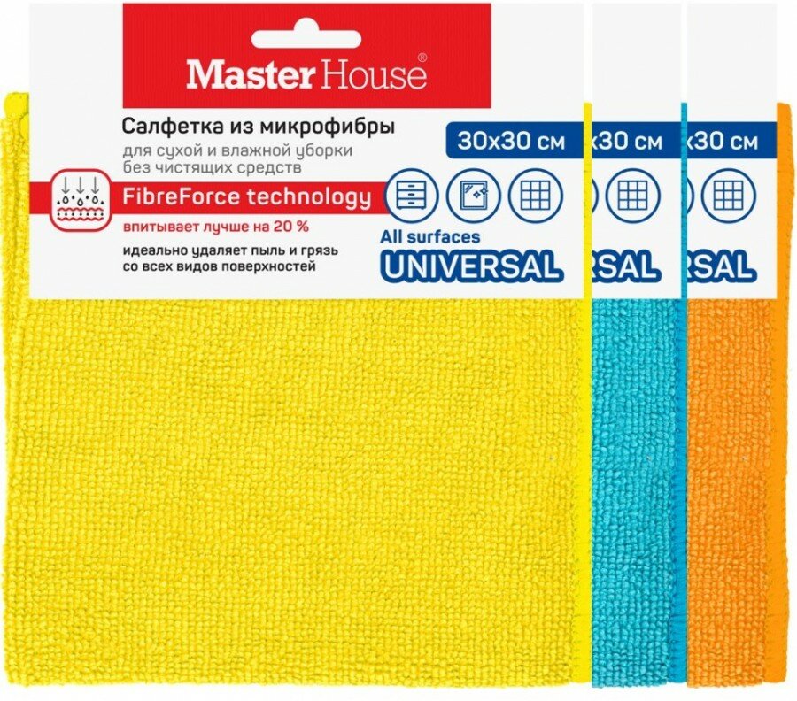 Салфетка из микрофибры 30*30см,220гр/м2, Бразильский карнавал, М-01,60154/Master House