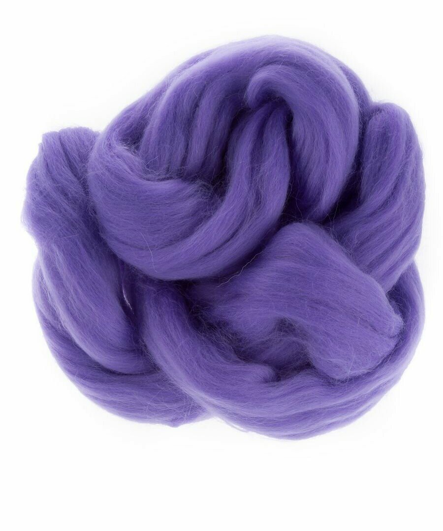 Шерсть для валяния "Пехорка" полутонкая, темно-синяя, 50гр, 22 сиреневая