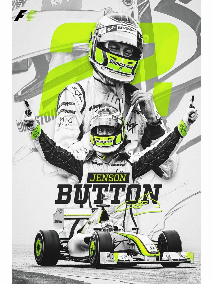 Постер "Formula-1. Дженсон Баттон"