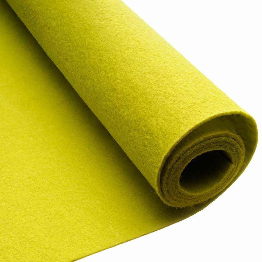 Фетр однотонный твердый 2 мм в рулоне 100 х 100 см, светло-зелёный С39, плотность 280 г/м2