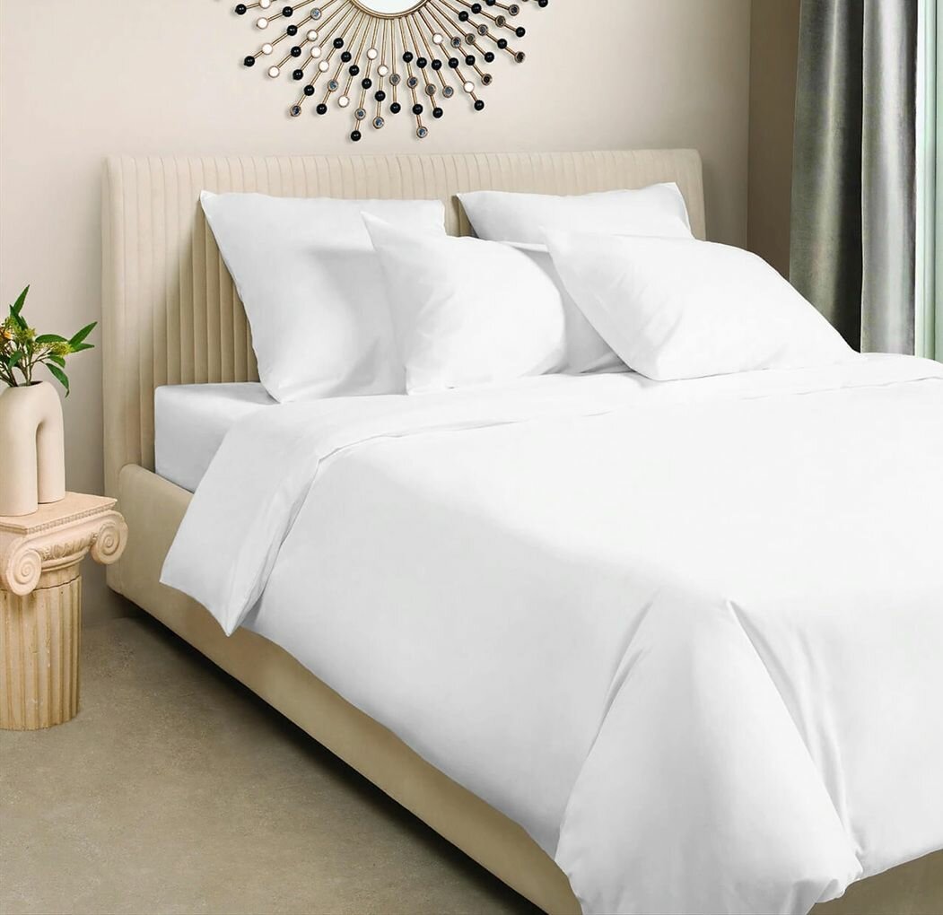 Пододеяльник из сатина 200 х 200 - М - 140 - Белый Лучик