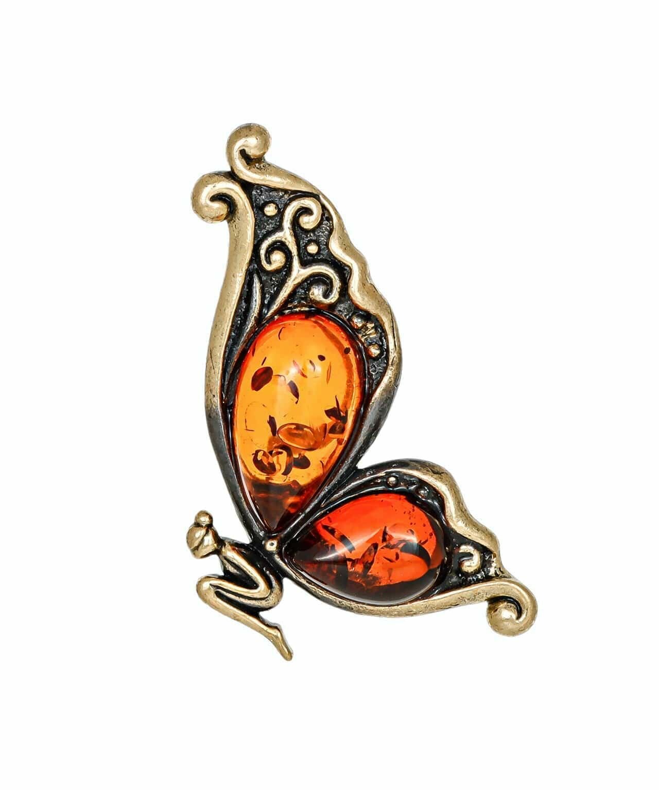 Брошь, янтарь