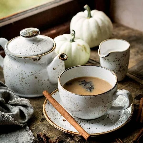 Блюдце "Крафт Вайт" фарфор , D14,5, H1,7см белый, коричневый