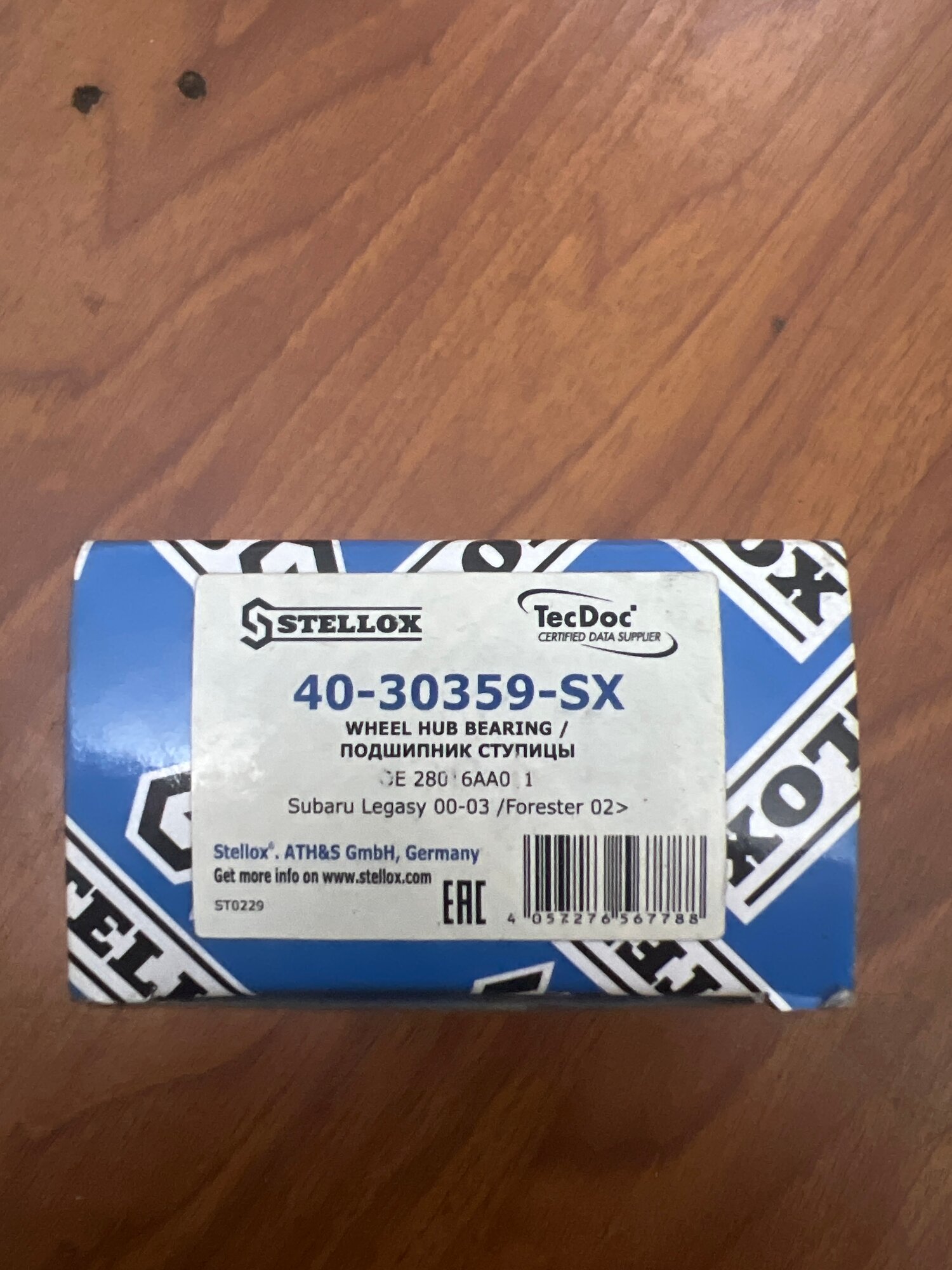 STELLOX 4030359SX 40-30359- SX_подшипник ступицы передней\ Subaru Legasy 00-03 /Forester 02