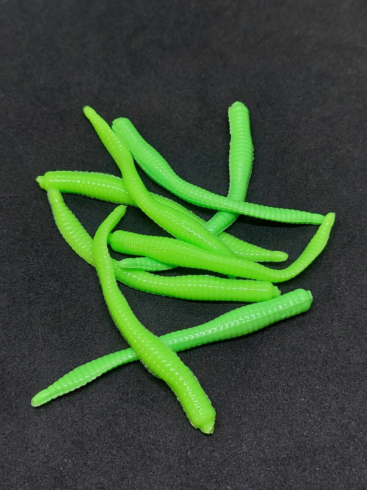 Силиконовые сьедобные приманки "Бобровый хвост". цвет Зеленый