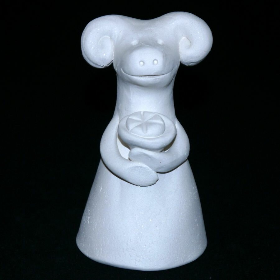 Колокольчик "Баран" (без раскраски), Филимоновская глиняная игрушка, ручная авторская работа