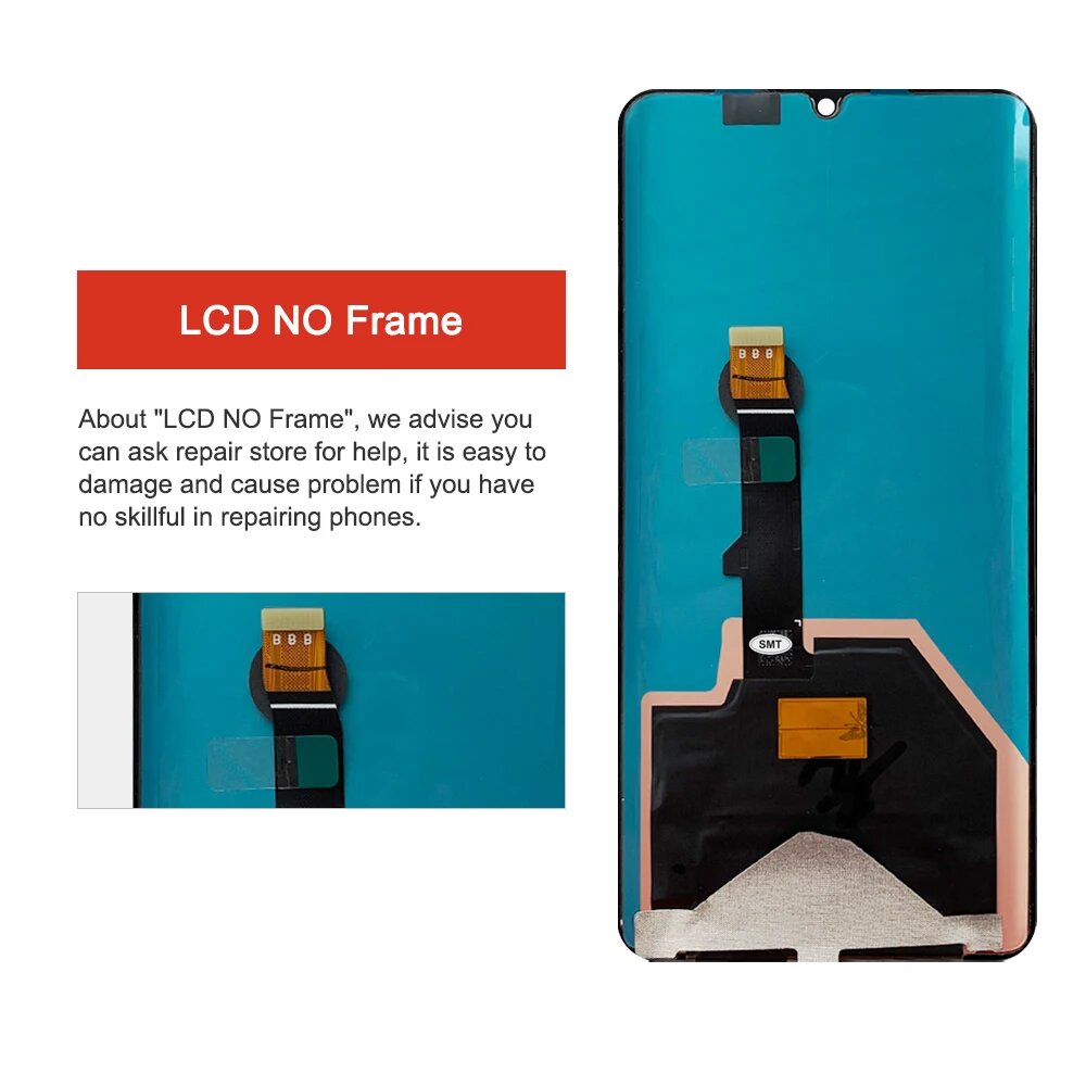 6,47 "для Huawei P30 Pro ЖК-дисплей с цифровым преобразователем сенсорного экрана в Black No Frame