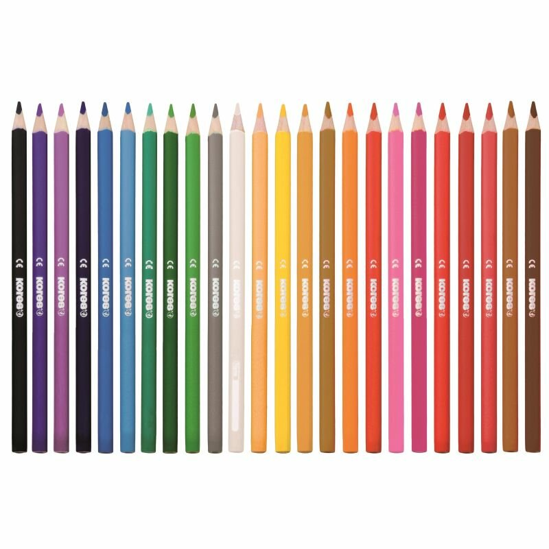 Карандаши цветные Kores Kromas, 24 цвета, трехгранные, 93392